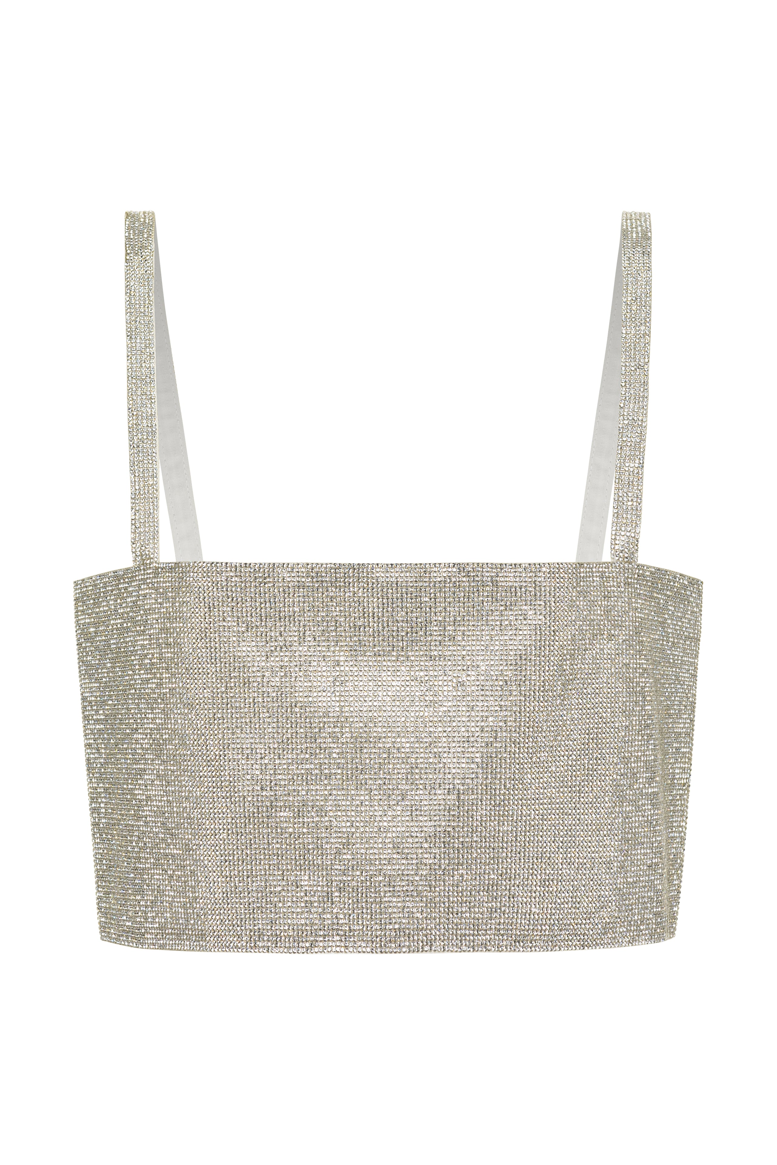 Shira Silver Rhinestone Crop Top – 12th Tribe