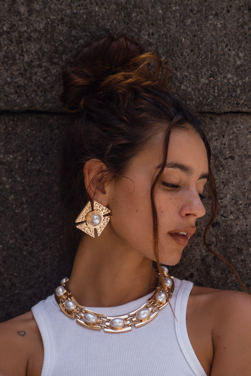 Solana Gold Statement Earrings – 12th Tribe