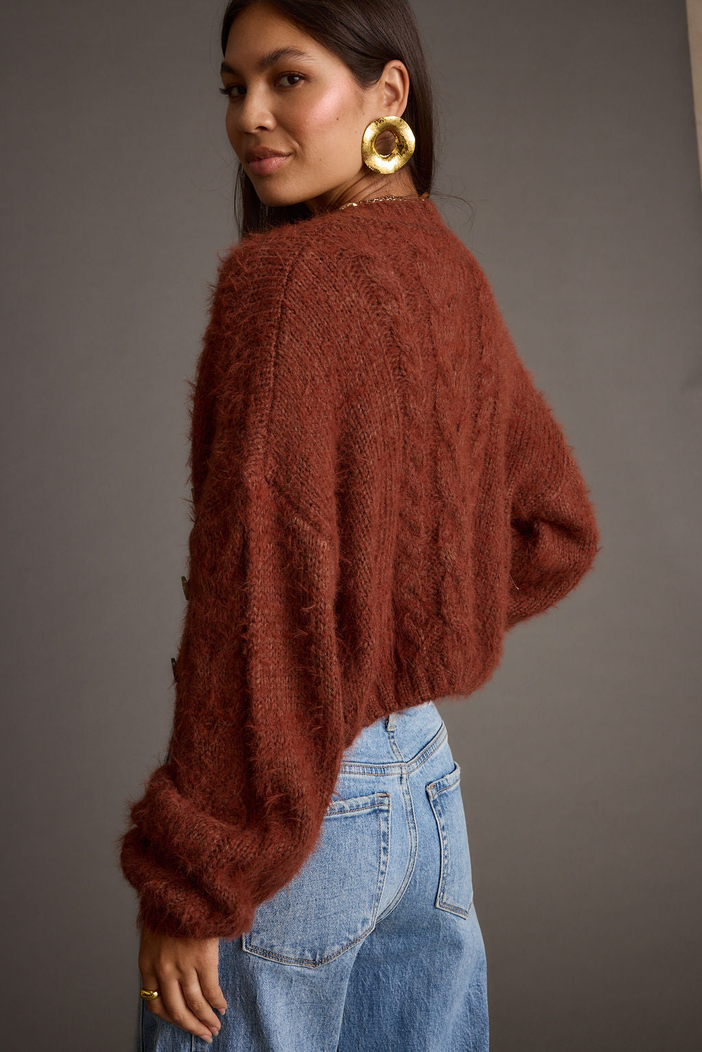 Women's Rust Cardigan Sweater | 12th Tribe