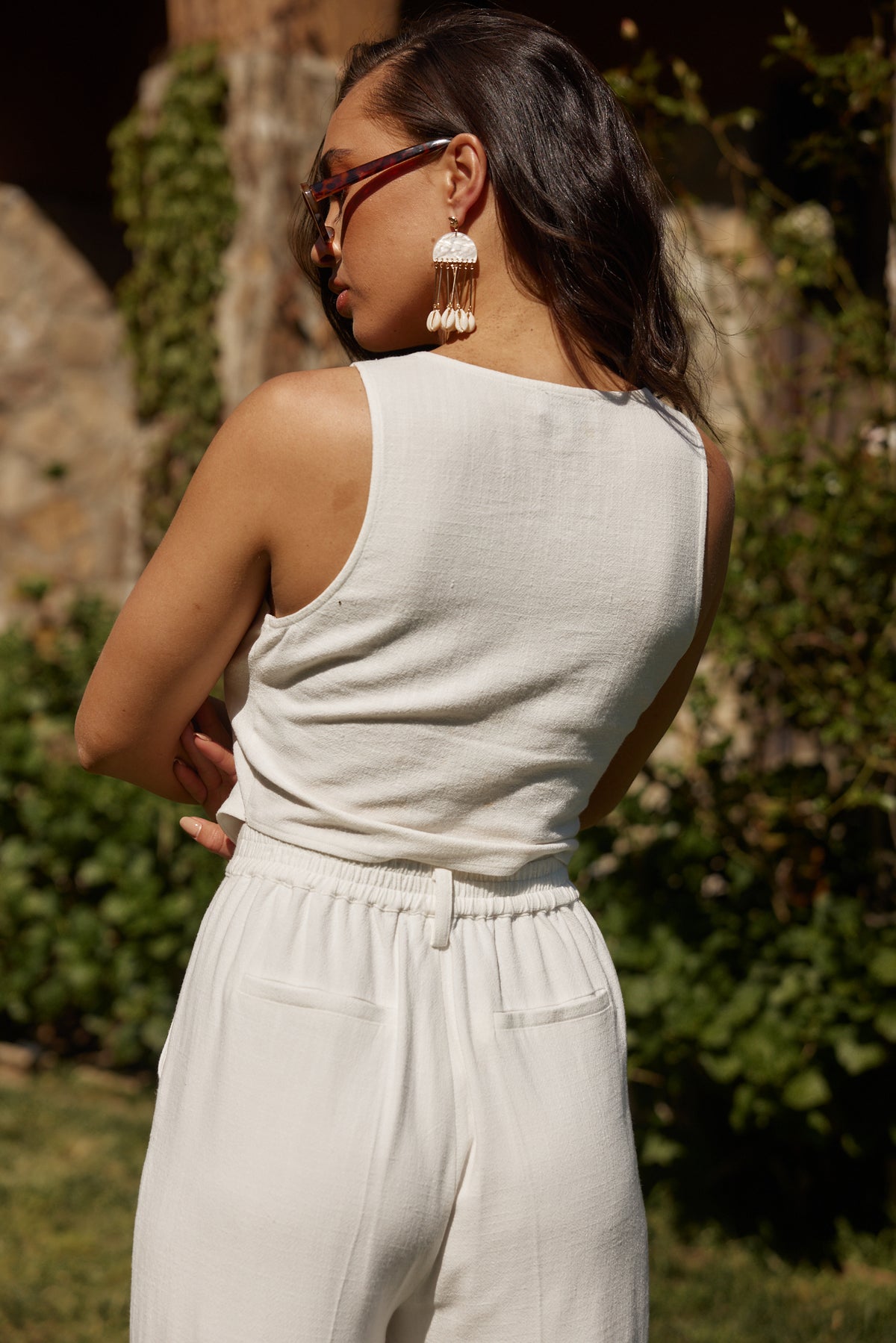 Diane White Linen Vest – 12th Tribe