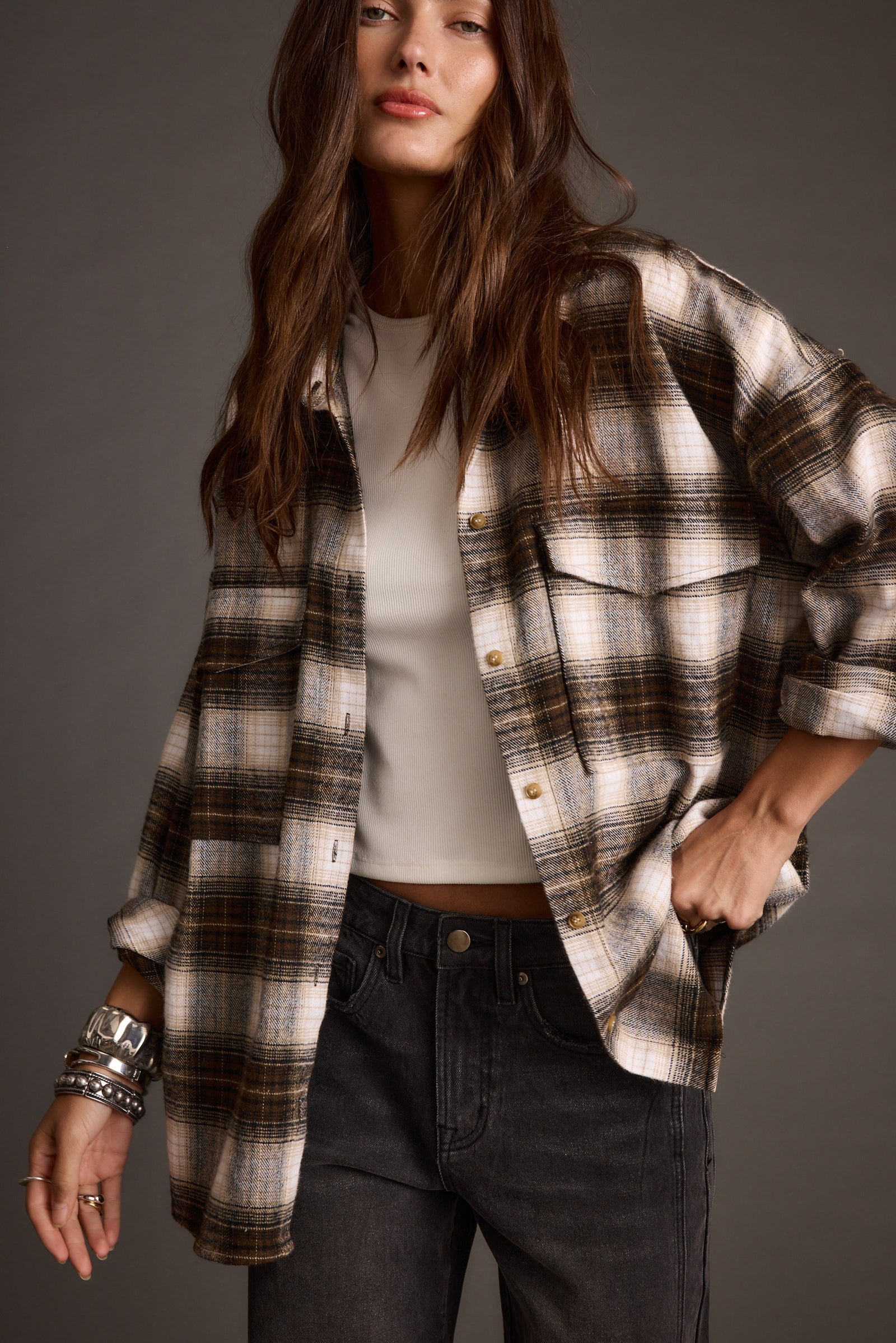 Fireside Espresso Plaid Flannel | 12th Tribe