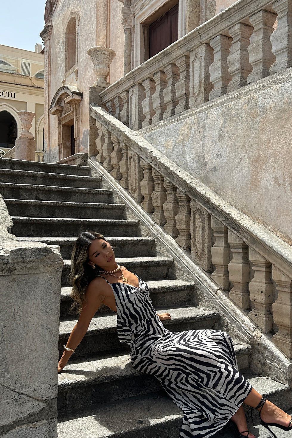 Gianna Zebra Cowl Neck Chiffon Maxi Dress – 12th Tribe