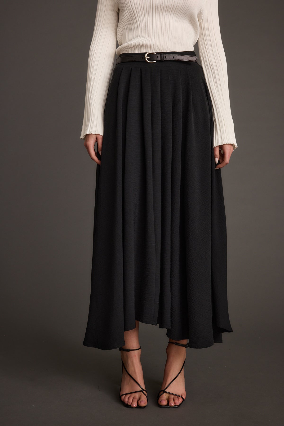 Gloria Black Midi Skirt – 12th Tribe