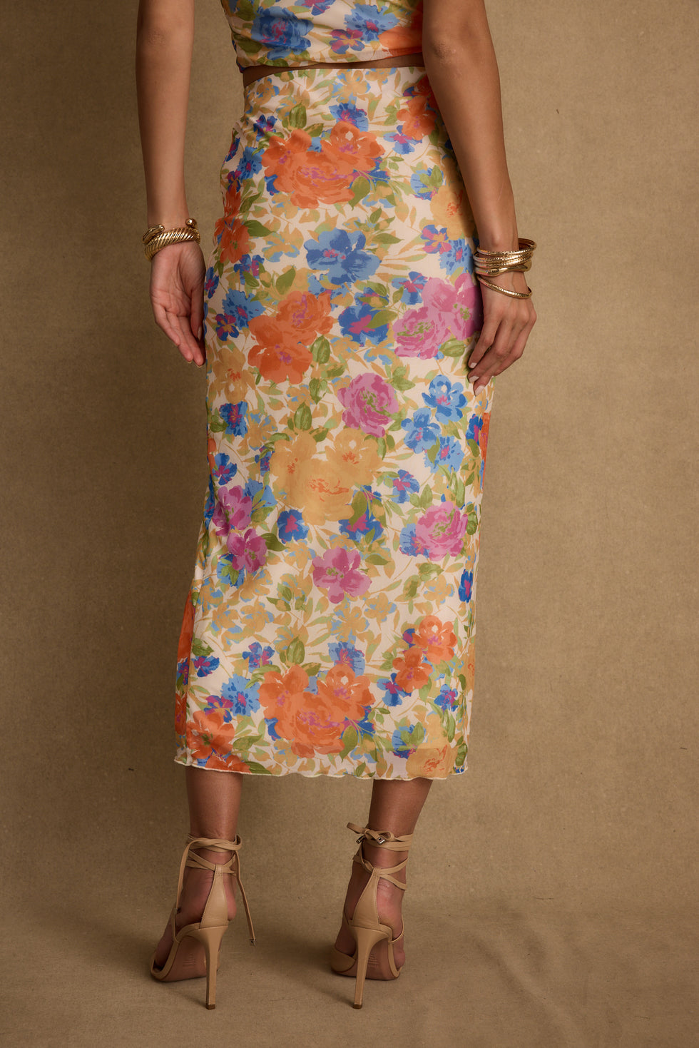 Marisol Floral Mesh Midi Skirt – 12th Tribe