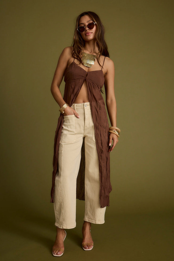 Mischa Brown Longline Cami Top – 12th Tribe