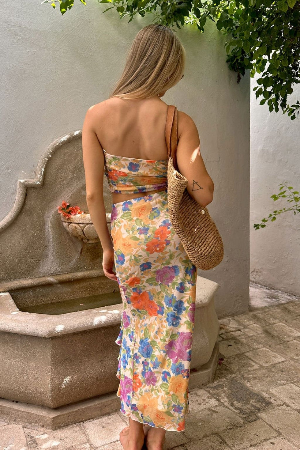 Marisol Floral Mesh Midi Skirt – 12th Tribe