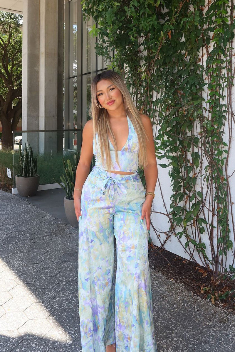 Picasso Blue Abstract Pants – 12th Tribe