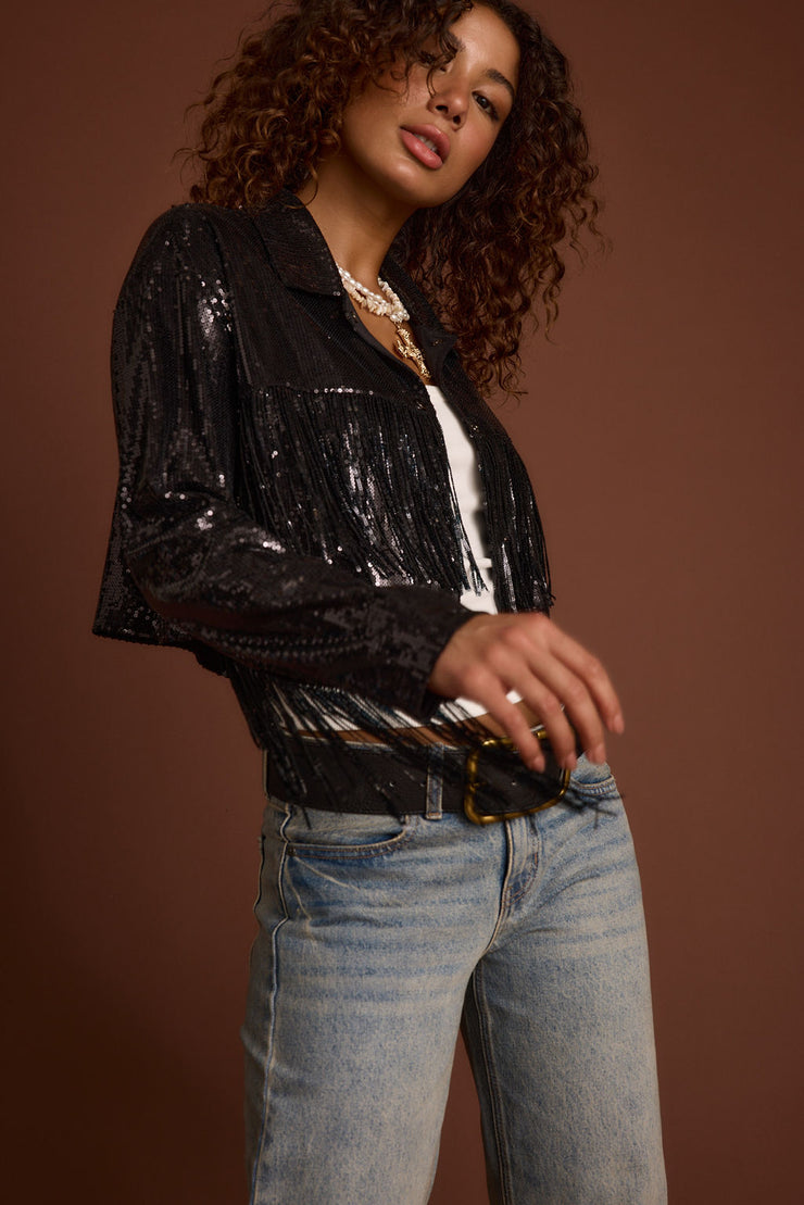 Star Crossed Black Sequin Jacket – 12th Tribe
