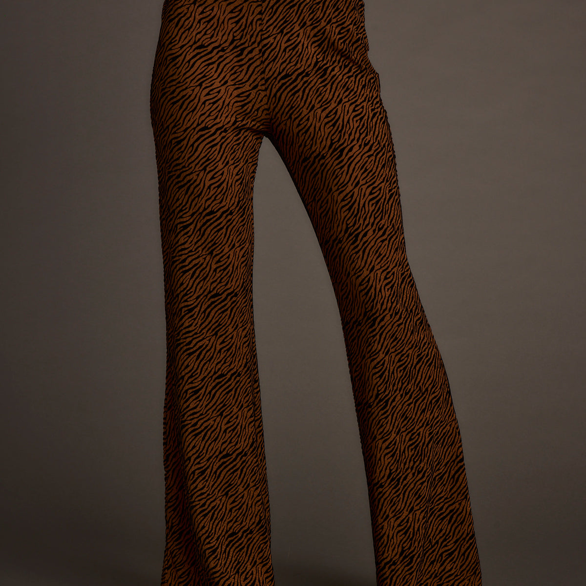 Silver Springs Cognac Zebra Flare Pants – 12th Tribe