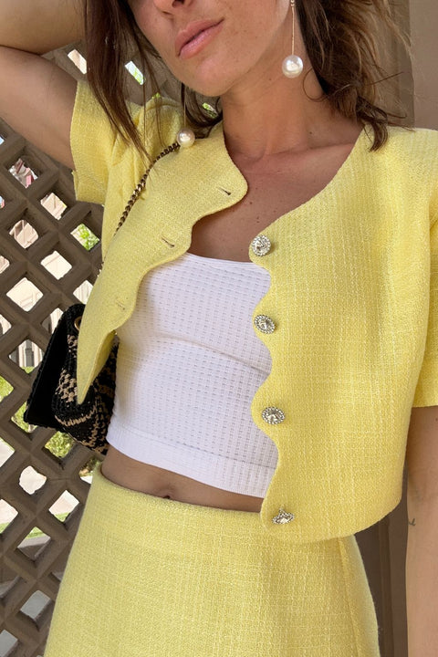 Sunday Yellow Cropped Jacket – 12th Tribe