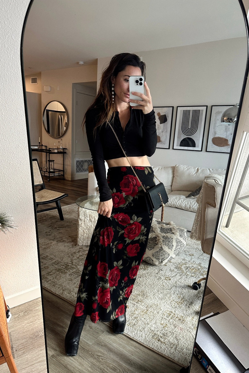 Julia Red Rose Mesh Maxi Skirt – 12th Tribe