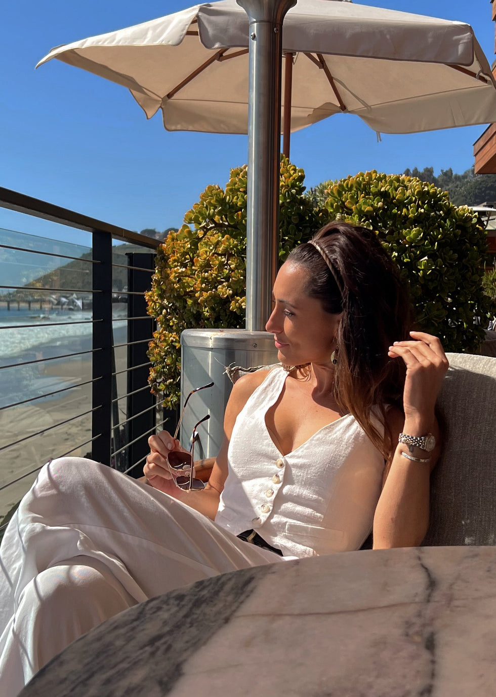 Diane White Linen Vest – 12th Tribe