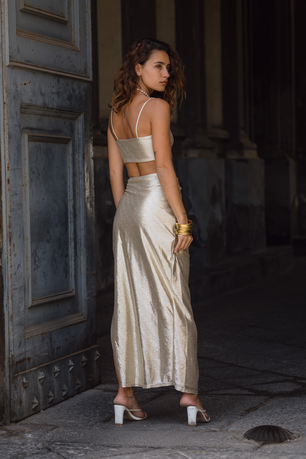 Toulouse Metallic Gold Crop Top – 12th Tribe