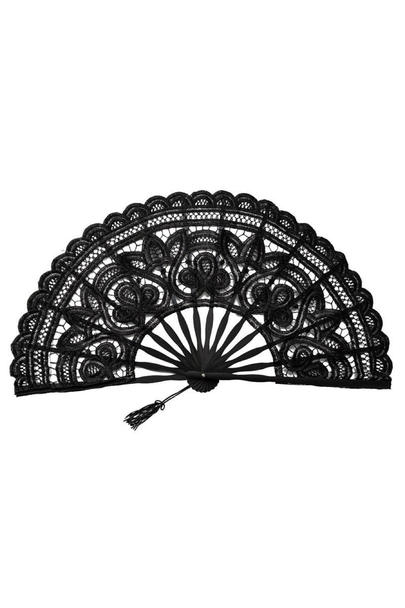 Unveiled Black Lace Fan – 12th Tribe