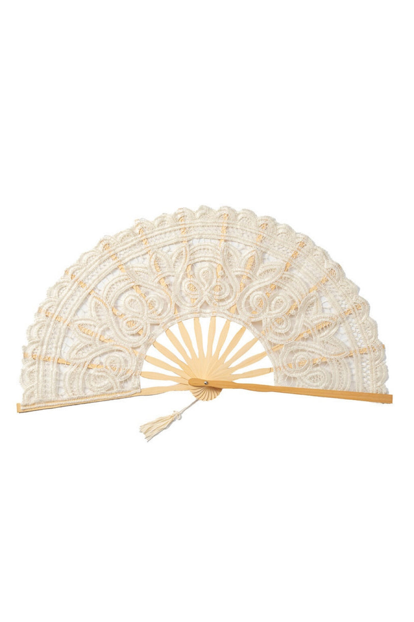 Unveiled White Lace Fan – 12th Tribe