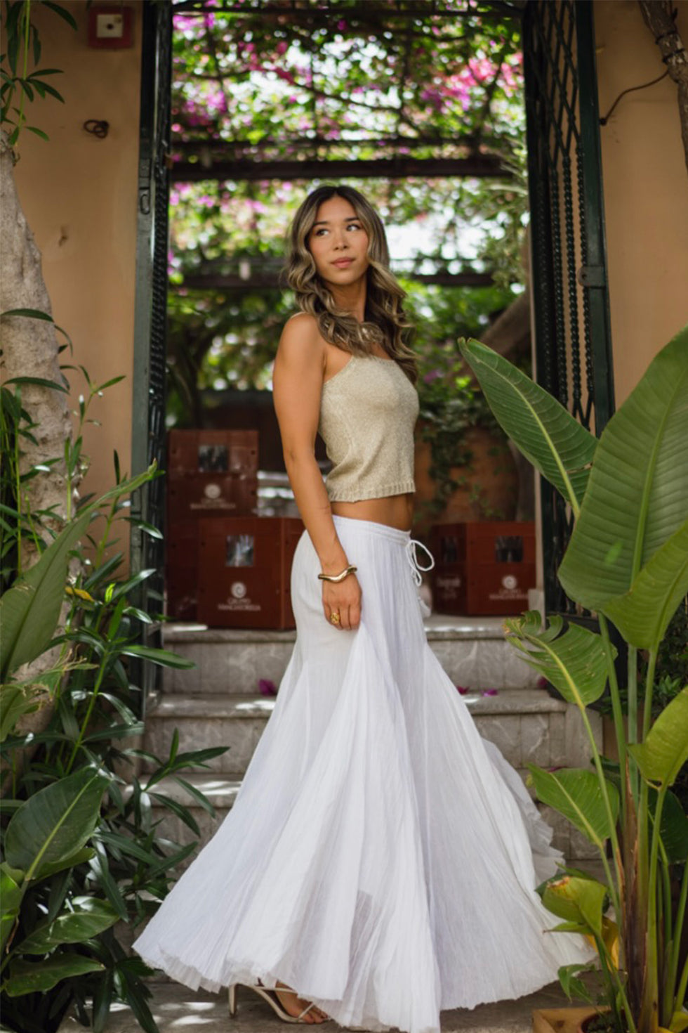 Violetta White Gauze Maxi Skirt – 12th Tribe